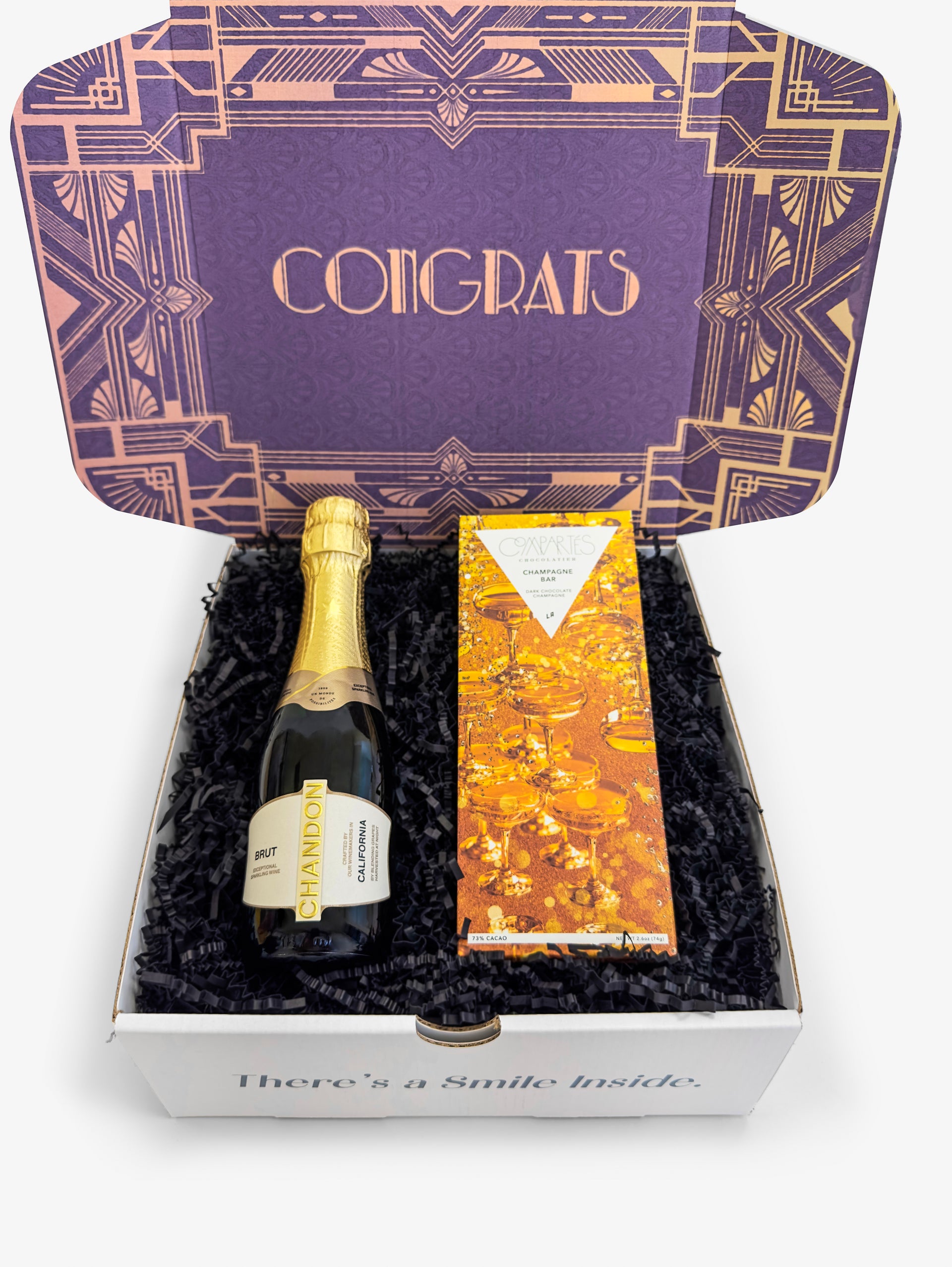 Champagne & Chocolate Truffle Congratulation Gift Box | Congrats Gift ...