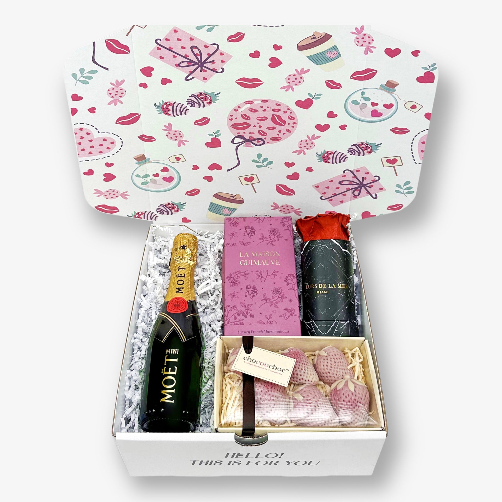 Send Love Gift Box | Thinking Of You Gift Basket with Champagne – Yuti ...
